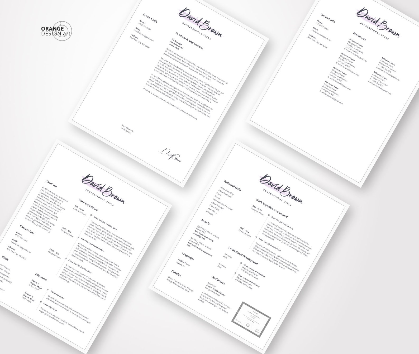 Modern CV Template for Word Creative Resume Template - Etsy