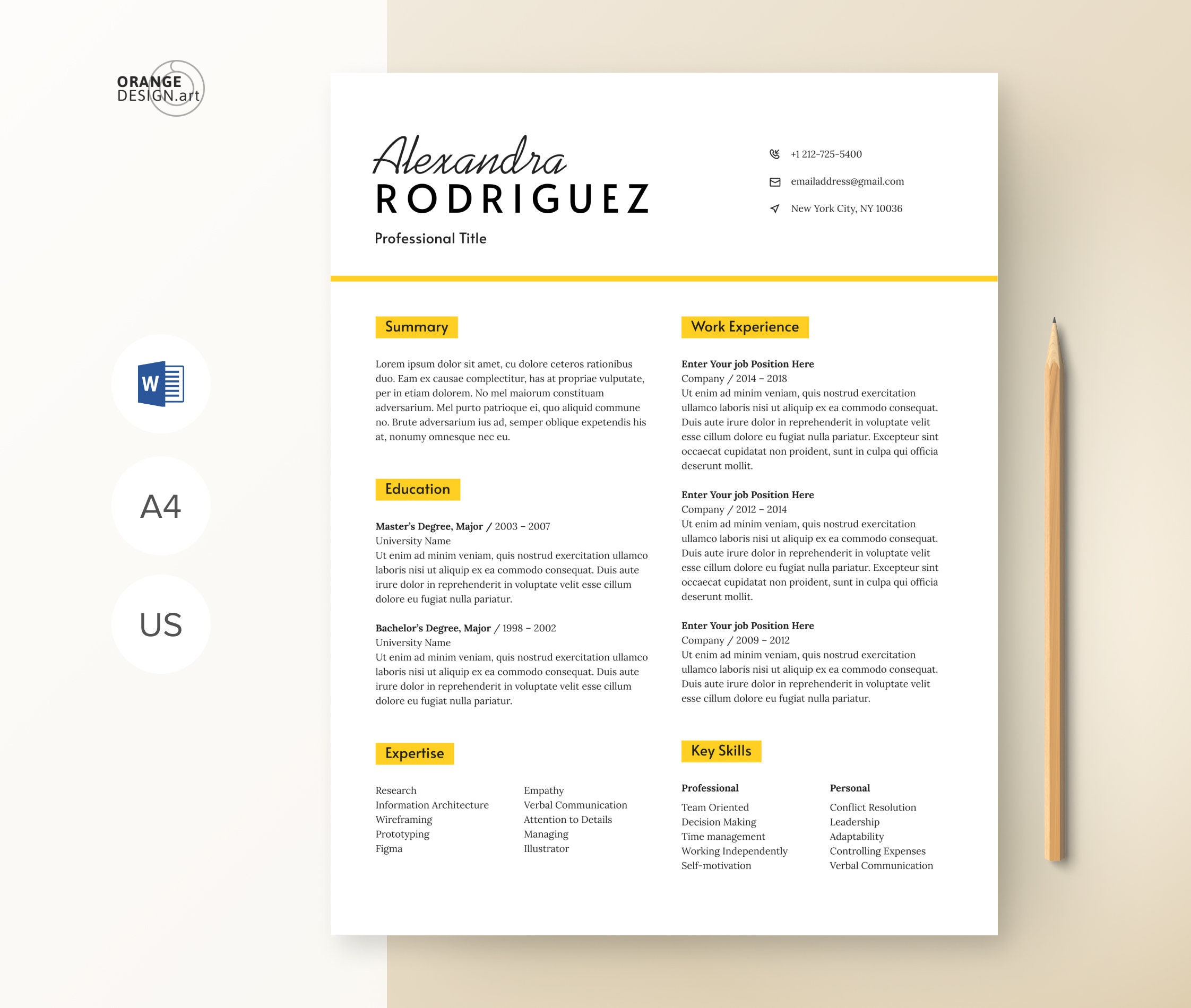 Creative CV Template for Word Modern Resume Template 2020 - Etsy