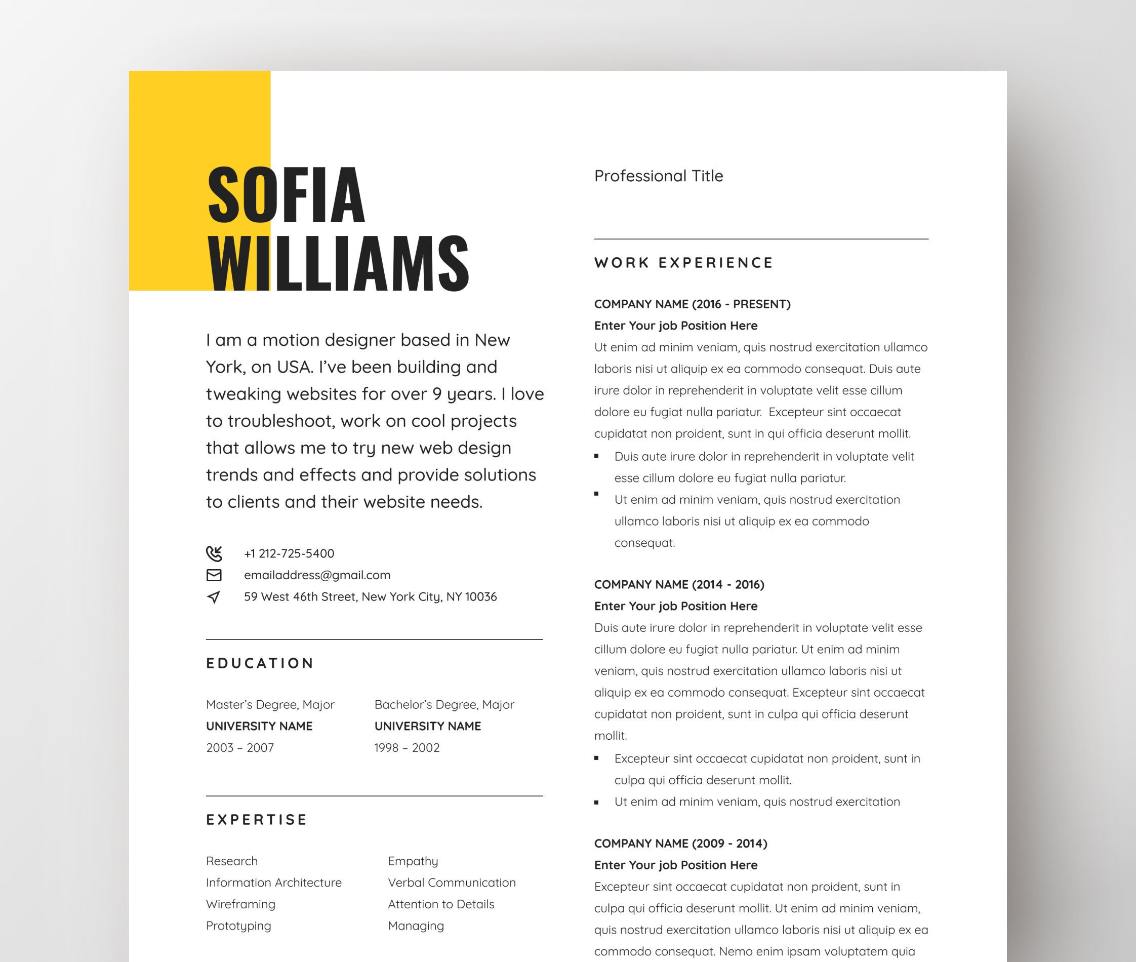 Templates Executive Manager resumes Professional CV with photo Creative ...