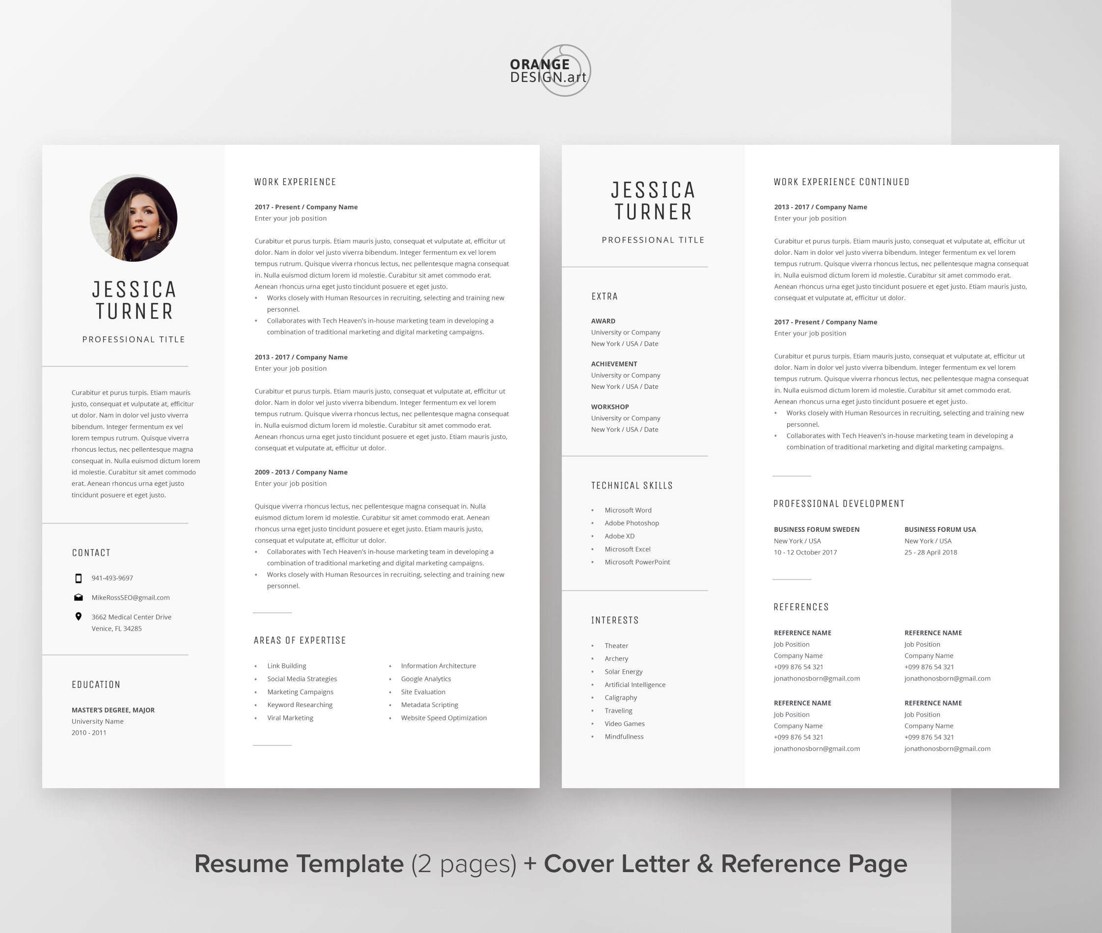 Creative Resume Template With Photo / Teacher CV Template - Etsy