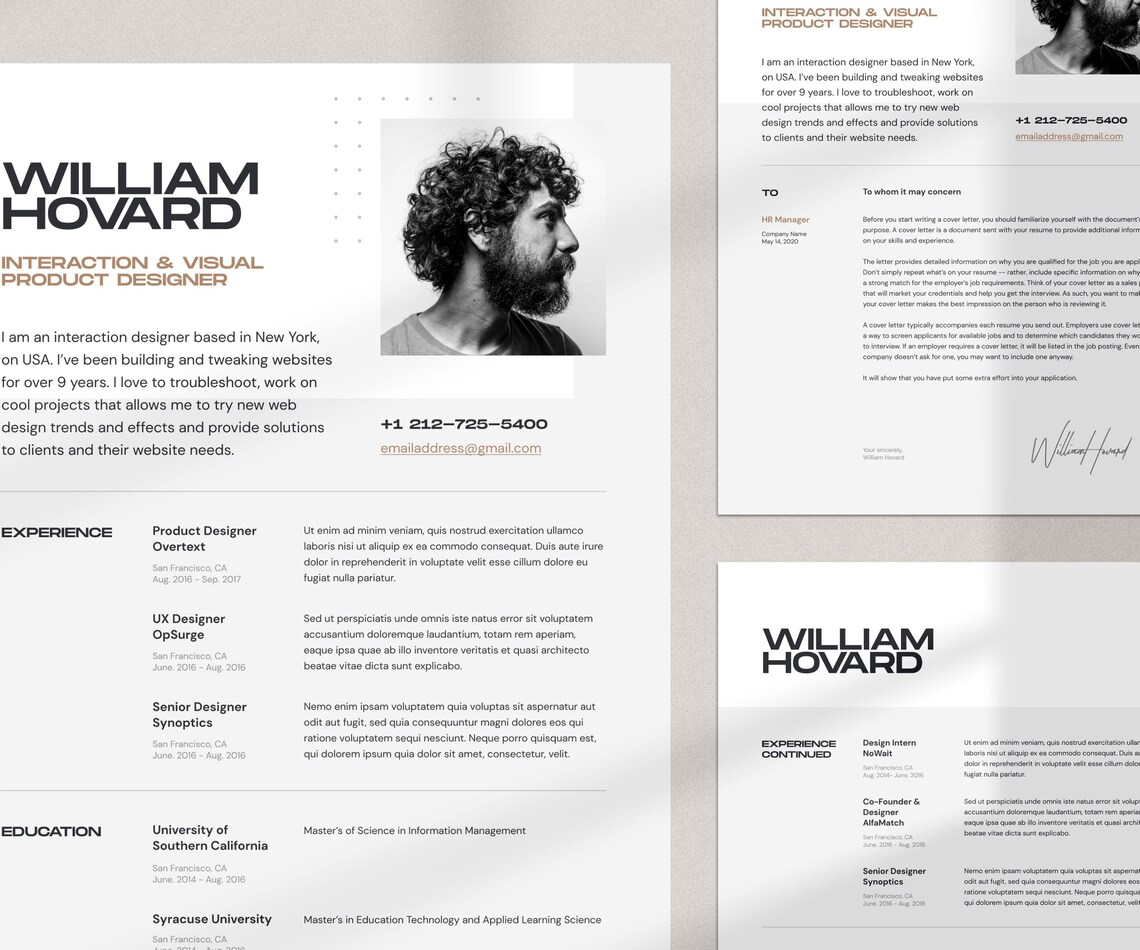 Modern Resume Template Canva With Photo | Professional CV Design ...