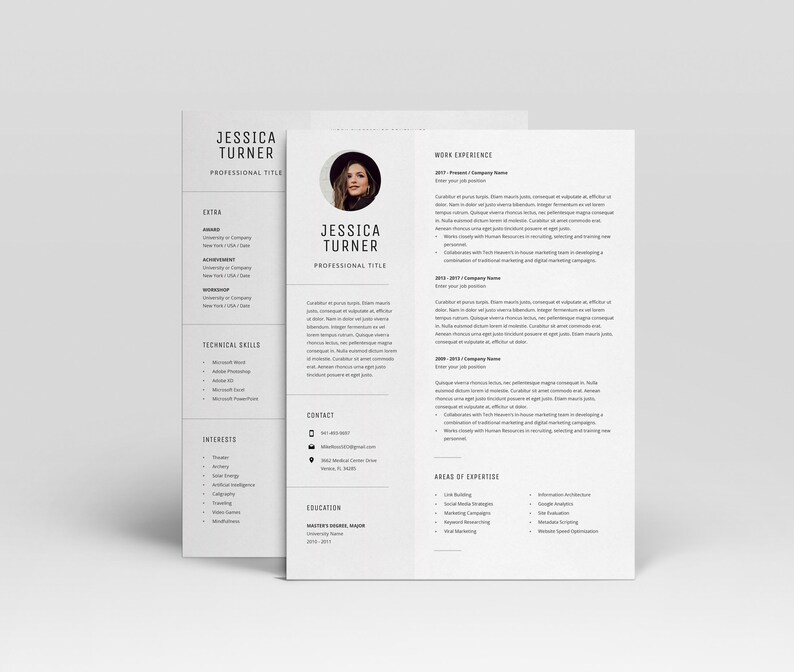Creative Resume Template With Photo / Teacher CV Template - Etsy