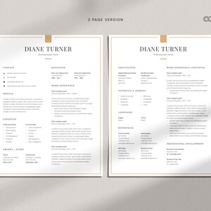 Minimalist Resume Template for Word, Professional Resume Template ...