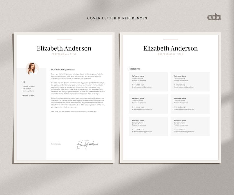 Teacher Resume Template Word, Professional CV Template With Photo ...
