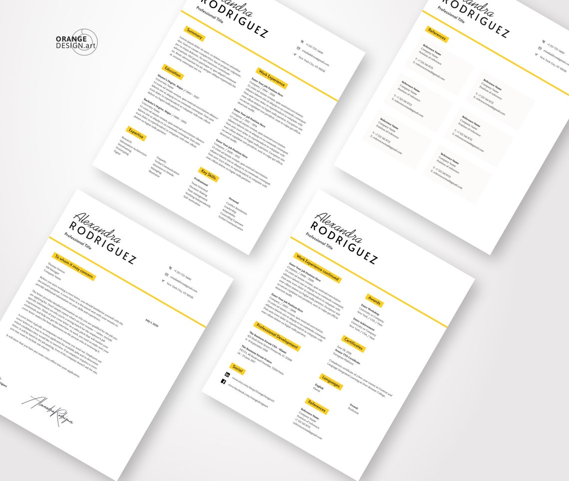 Creative CV Template for Word Modern Resume Template 2020 - Etsy
