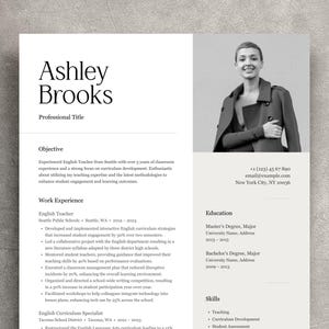 Modern Teacher Resume Template: CV for Educators (word, Pages, Canva ...
