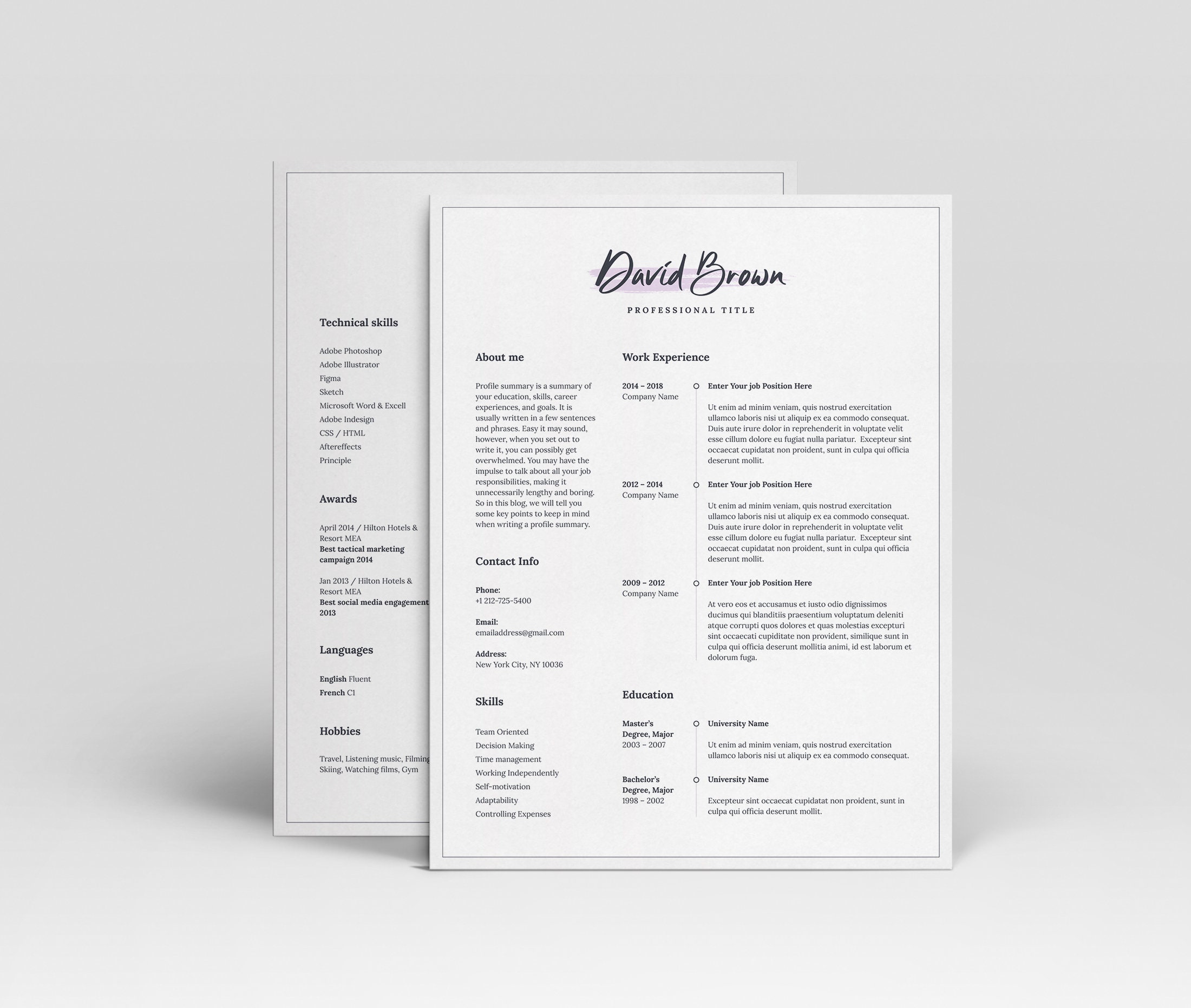 Modern CV Template for Word Creative Resume Template - Etsy