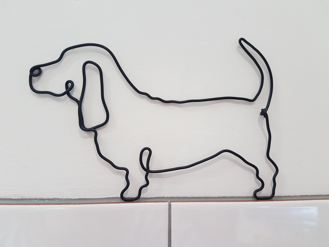 Wire Basset Hound Dog | With or Without Collar | Wire Art - Etsy