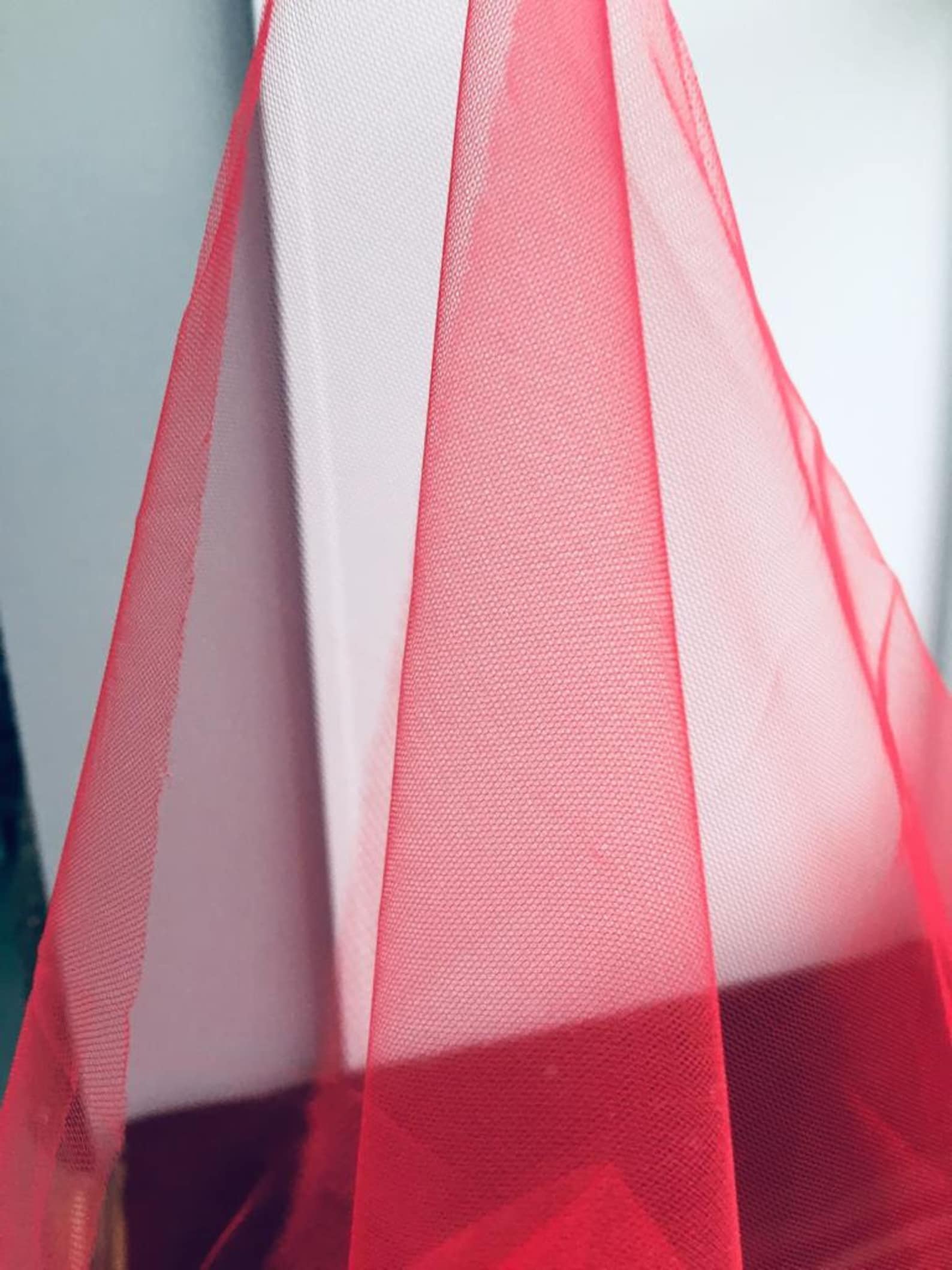 57 Bright Red Color Soft Tulle Fabric of high quality tulle | Etsy