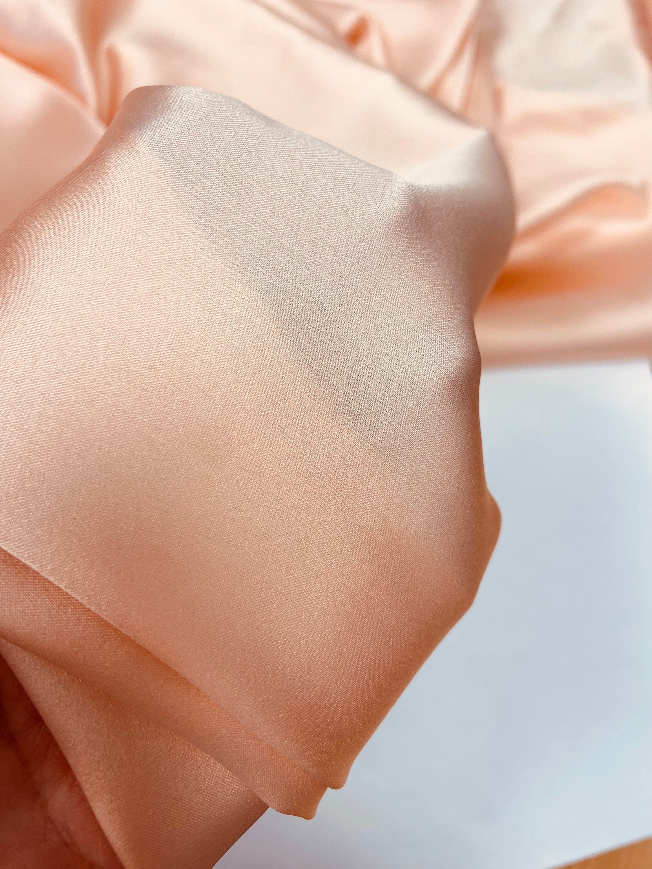 Italian Silk Peach Colour Pure Silk Elastane 140 Cm Wide by the Yard ...
