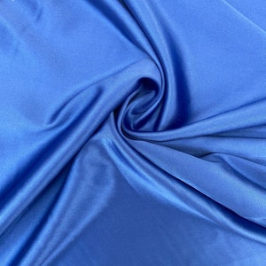 Silk Fabric Blue Bright Premium Colour by the Yard 58/ 140 Cm Wide ...