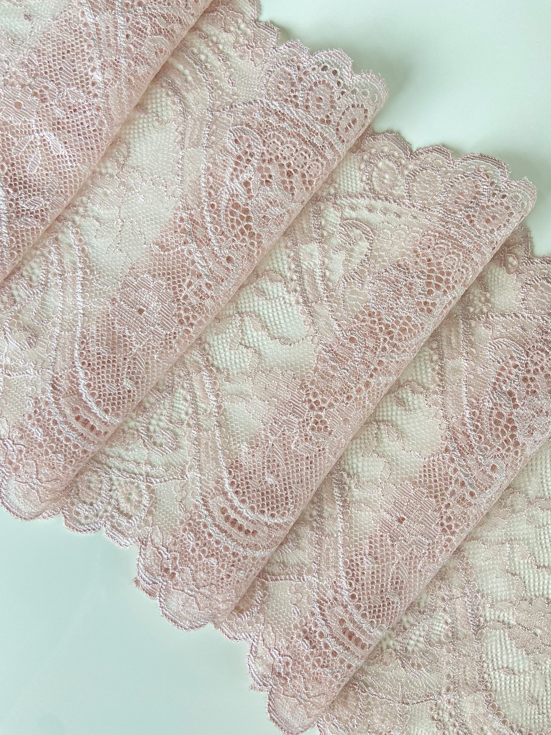 Old Pink Lace Trim, Elastane Chantilly Lace, French Lace Trim, Wedding ...