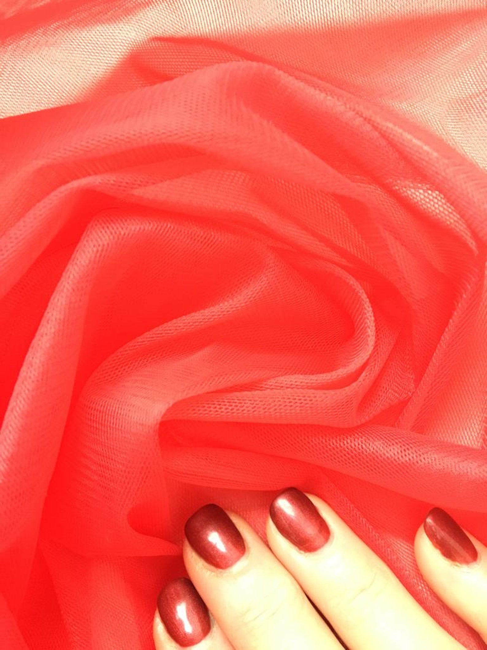 57 Bright Red Color Soft Tulle Fabric of High Quality Tulle - Etsy
