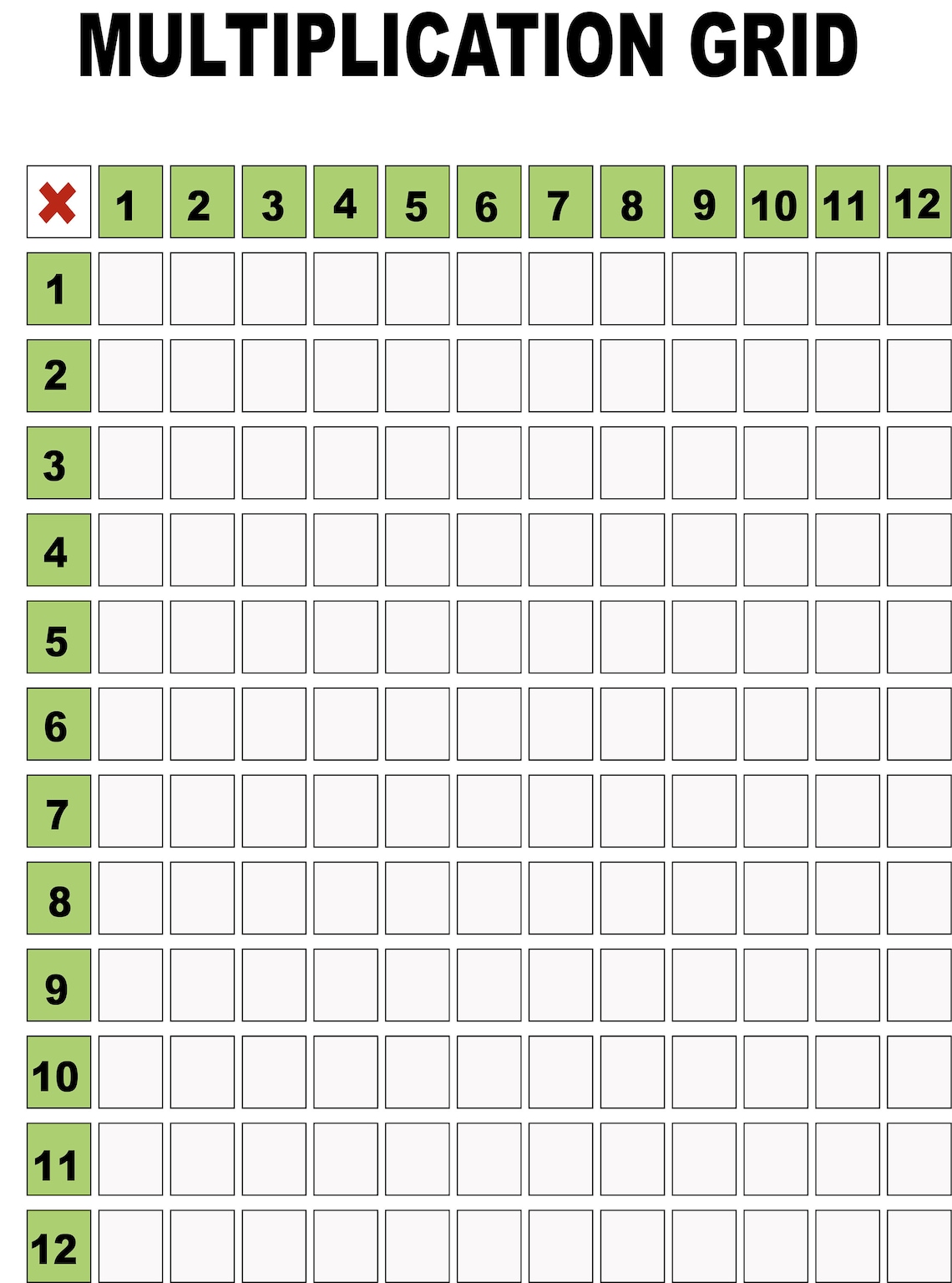 Multiplication Square, Multiplicationtable, Multiplication Grid - Times ...