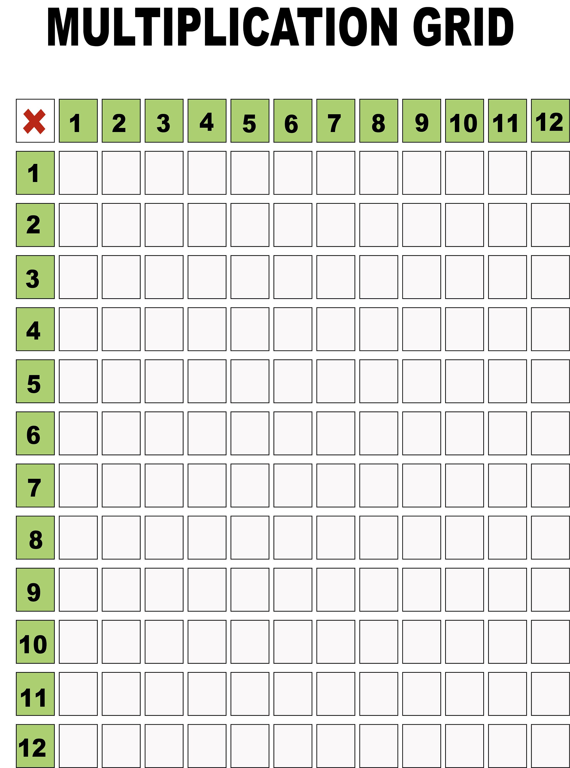Multiplication Square, Multiplicationtable, Multiplication Grid - Times ...