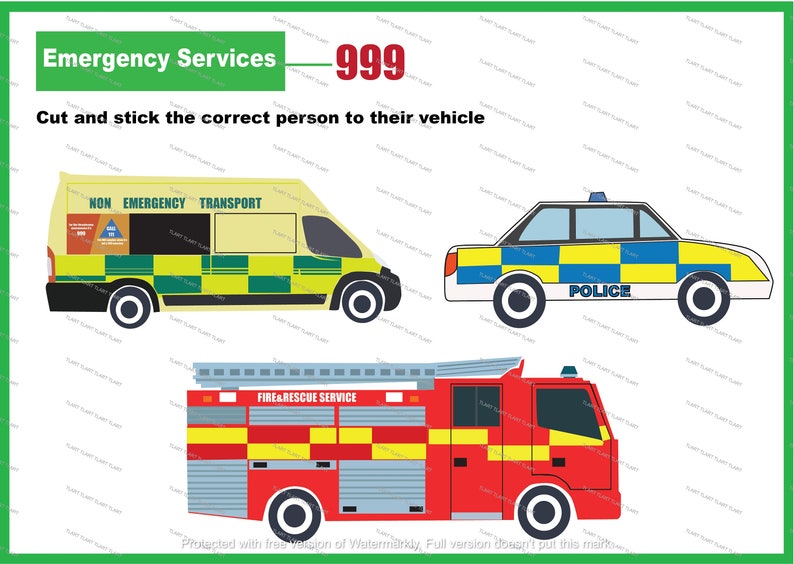 Safety for Kids Worksheet, Emergency Services, Call 999 in an Emergency ...
