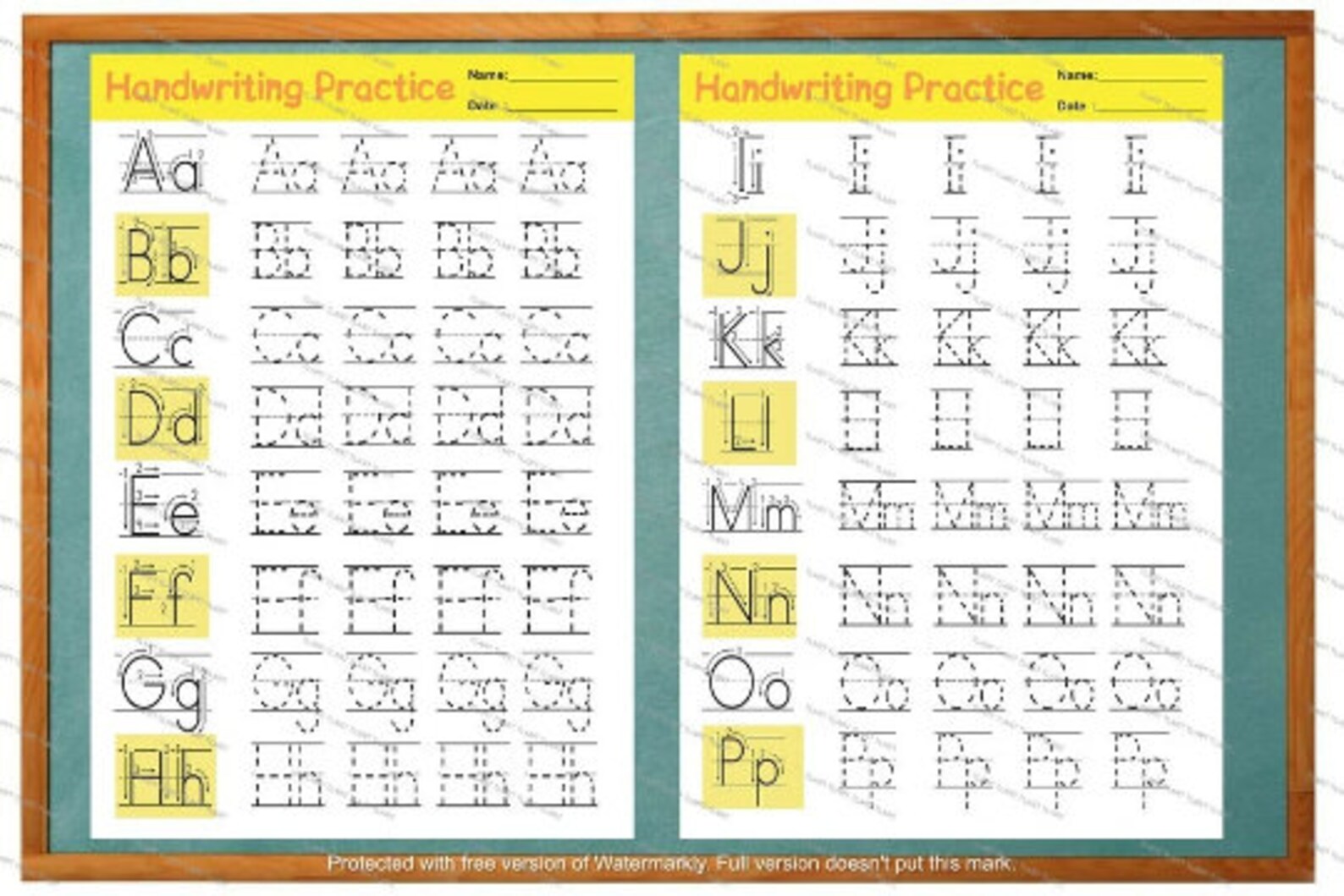 Number Tracing Worksheet, Printable Alphabet Handwriting Practice ...