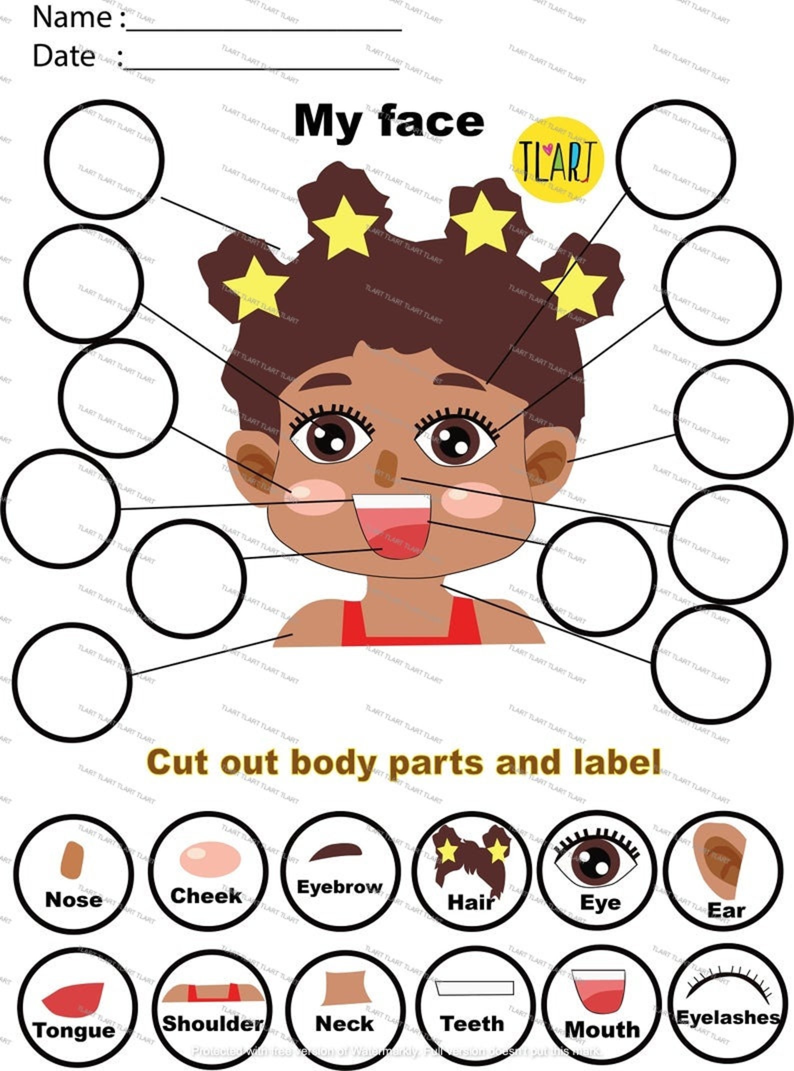 My Face Parts Labelling Activity, Early Year, Nursery, KS1, Teaching ...