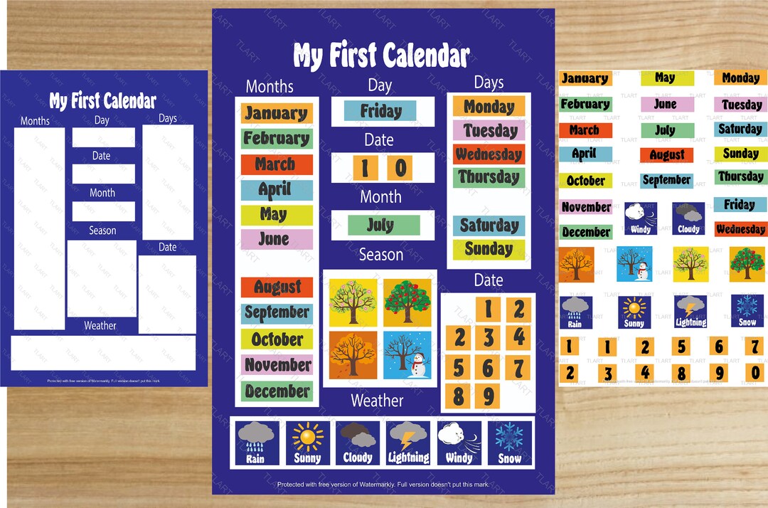 Children First Calendar, Montessori,preschool, Early Year, Classroom ...