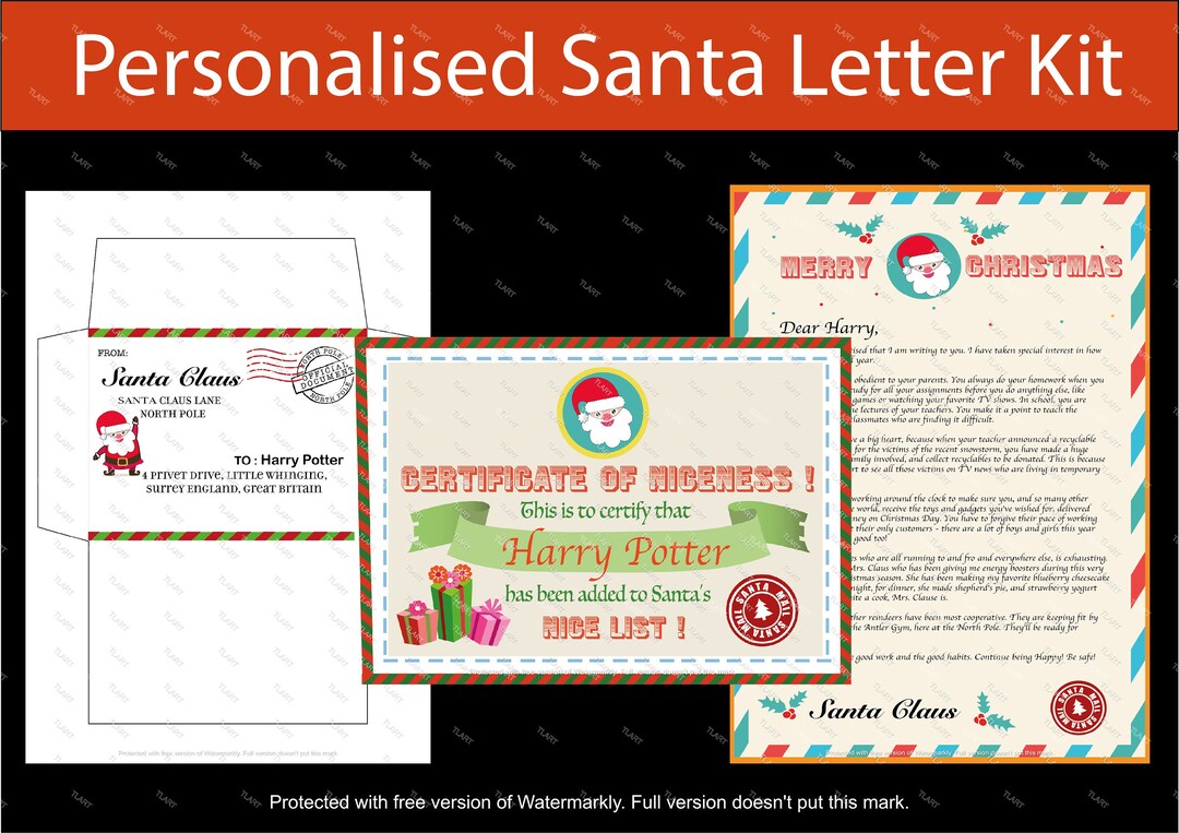 Personalized Editable Santa Letter Package, Printable, Santa's Letter ...