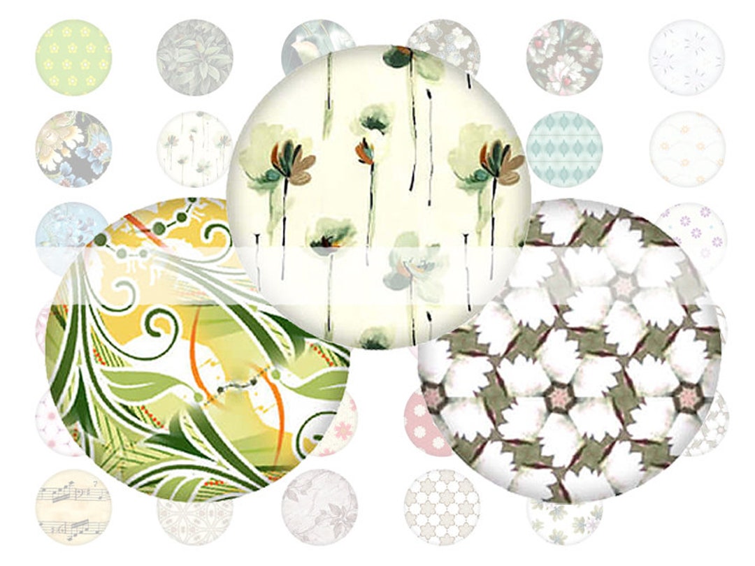 Digital Collage Sheet Pattern Printable Round Cirle Images in All ...