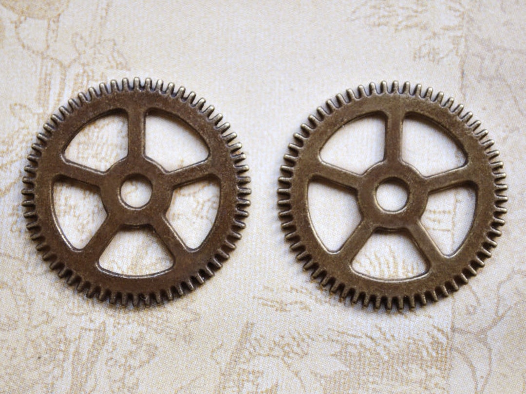 6 Large 25mm Bronze Cogwheels - Etsy