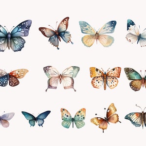 70 Watercolor Butterfly PNG Images Clipart Set for DIY Projects and ...