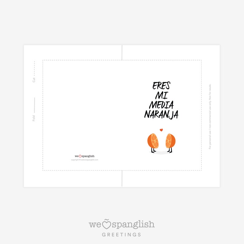 Eres Mi Media Naranja, You Are My Soulmate, My Other Half, Spanish ...