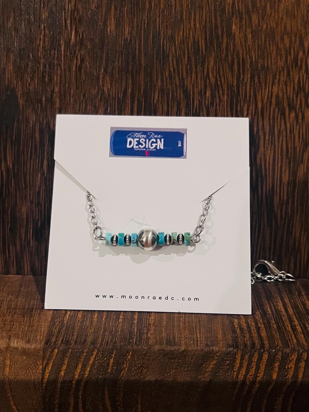 The Lexi Sterling Silver Pearls Genuine Turquoise Bar Necklace Etsy