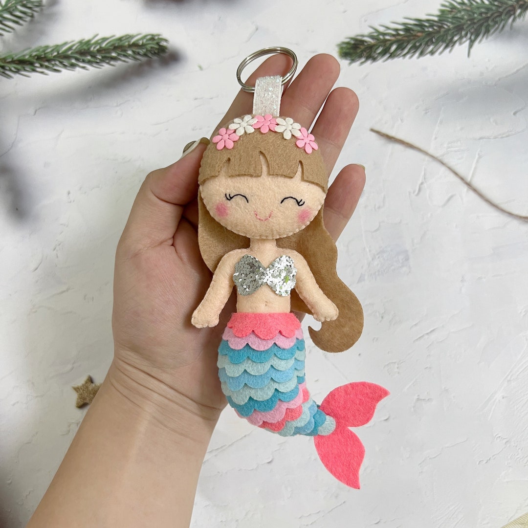 Mermaid Felt Keychain Ocean Felt Keychain Kawaii Mermaid - Etsy