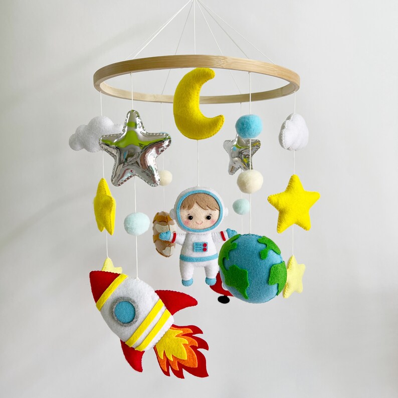 Space Baby Mobile Space Decor Nursery Astronaut Baby Boy - Etsy