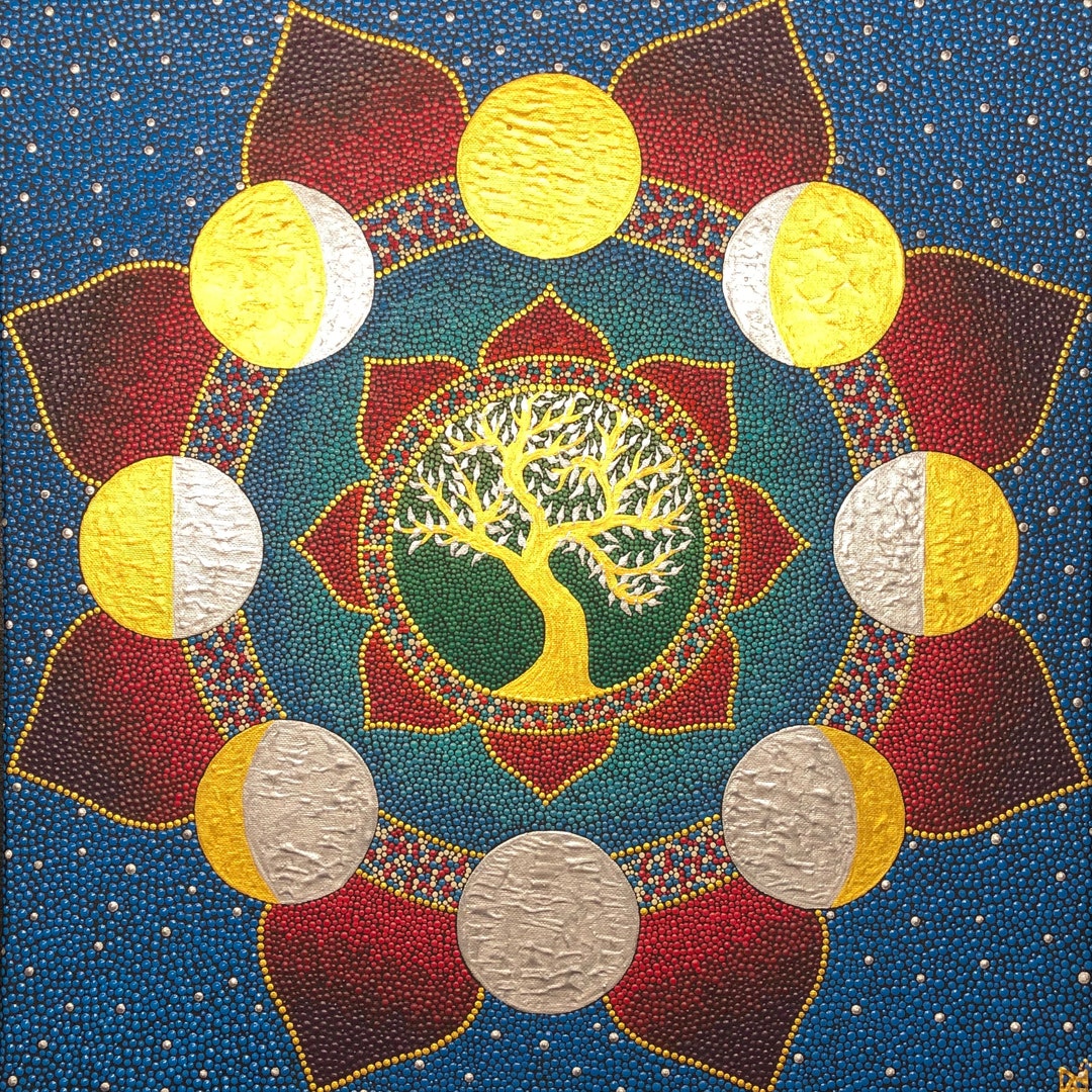 Tree of Life Dotpainting Mandala 50x50cm - Etsy