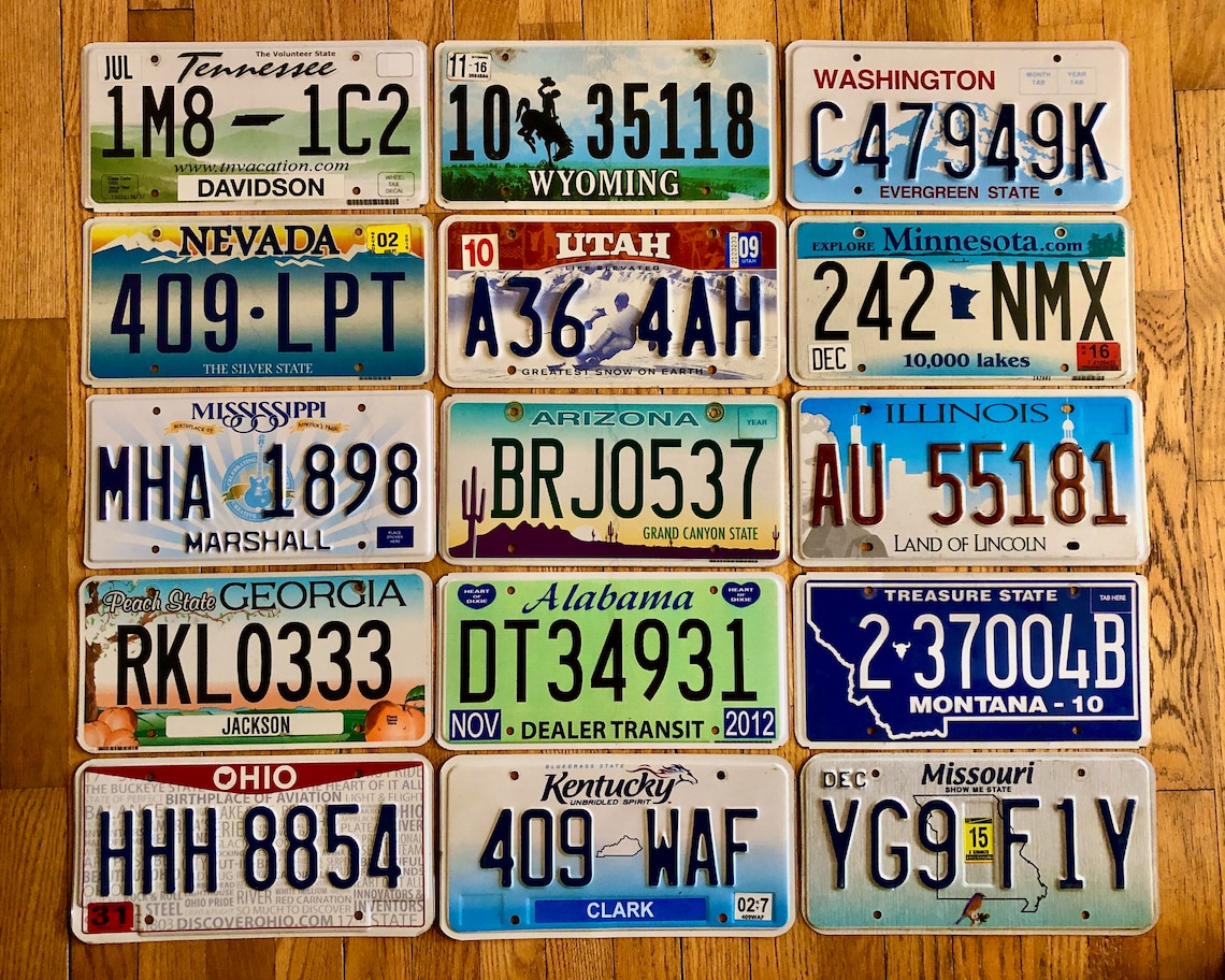 Set of 15 Colorful/graphic License Plates From 15 Different | Etsy