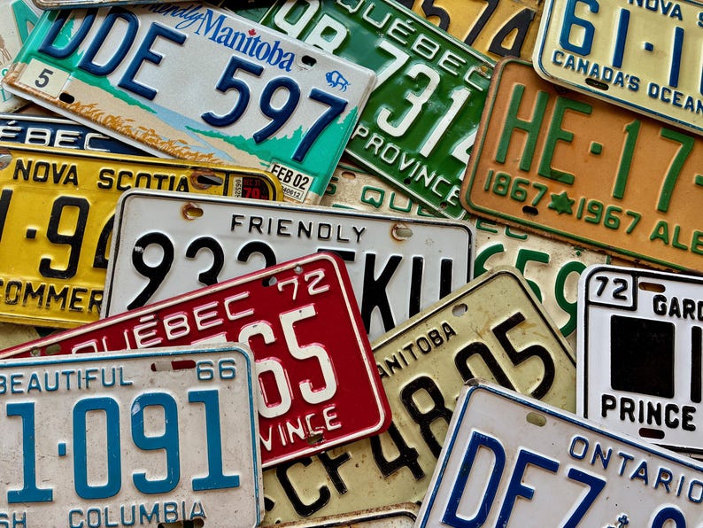 Canadian License Plates - All Provinces Available in Craft Condition - Etsy