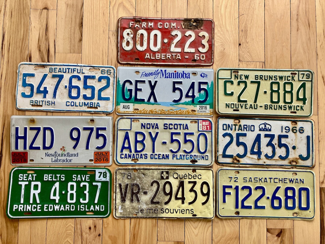 10 Canadian Province Set of License Plates in Craft Condition - Etsy