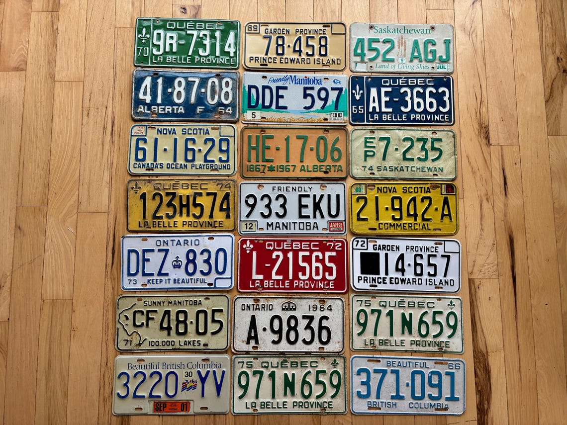 Canadian License Plates - All Provinces Available in Craft Condition - Etsy