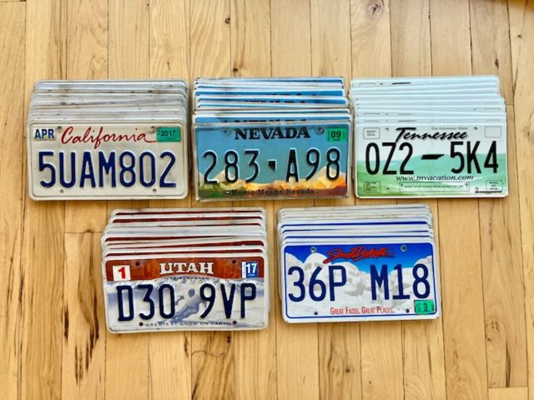 Wholesale Lot of 50 License Plates From 5 Different States - 10 of Each ...