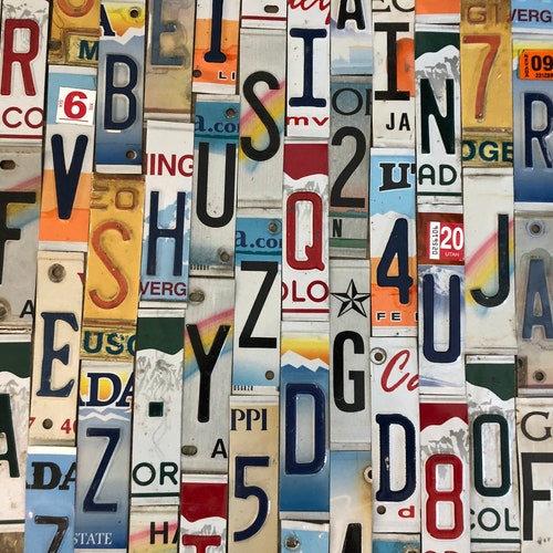 Worn & Faded License Plate Letters and Numbers to Build Your - Etsy
