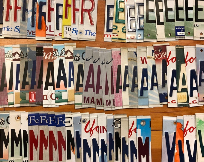 Worn & Faded License Plate Letters and Numbers to Build Your Own ...