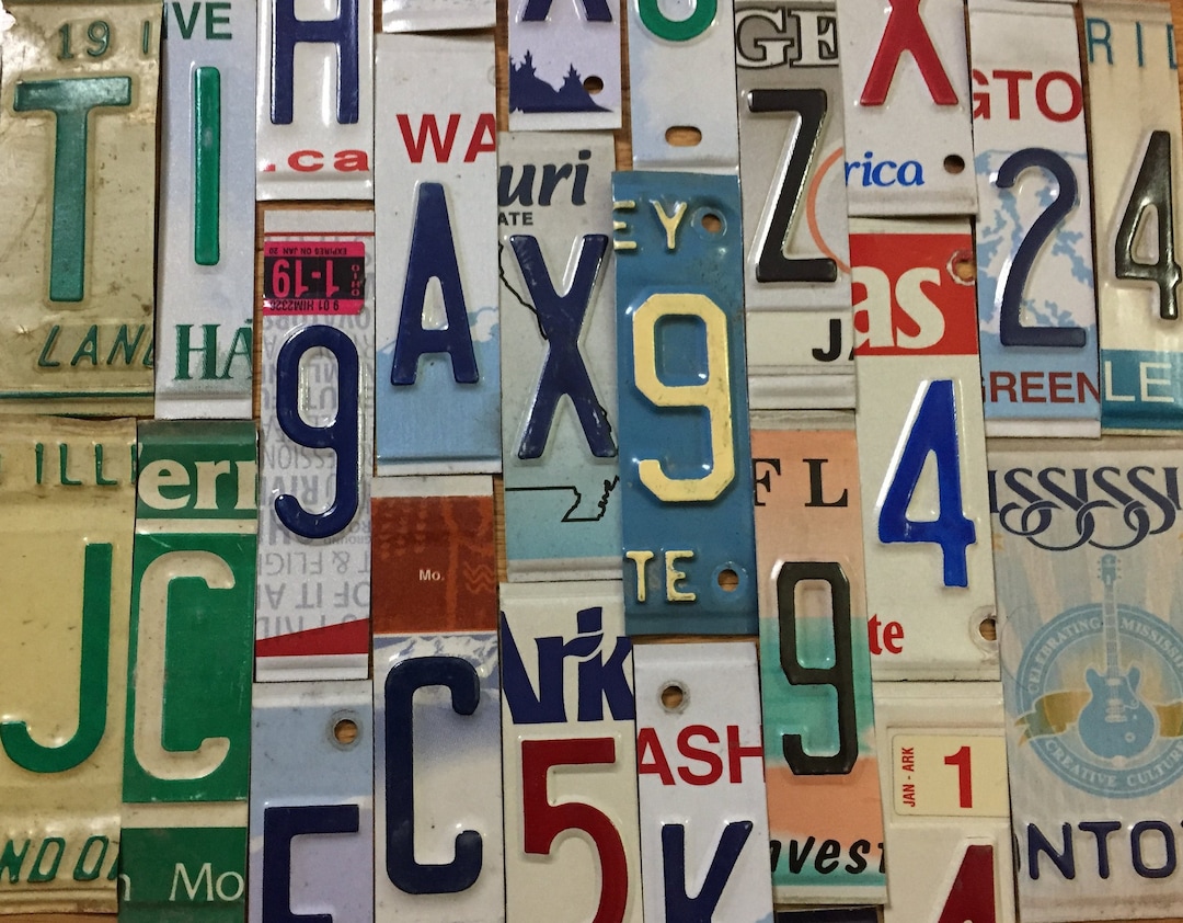 Pick Your Letters & Numbers - Raised/embossed License Plate Letters and ...