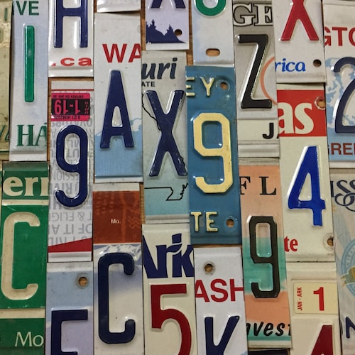Worn & Faded License Plate Letters and Numbers to Build Your - Etsy