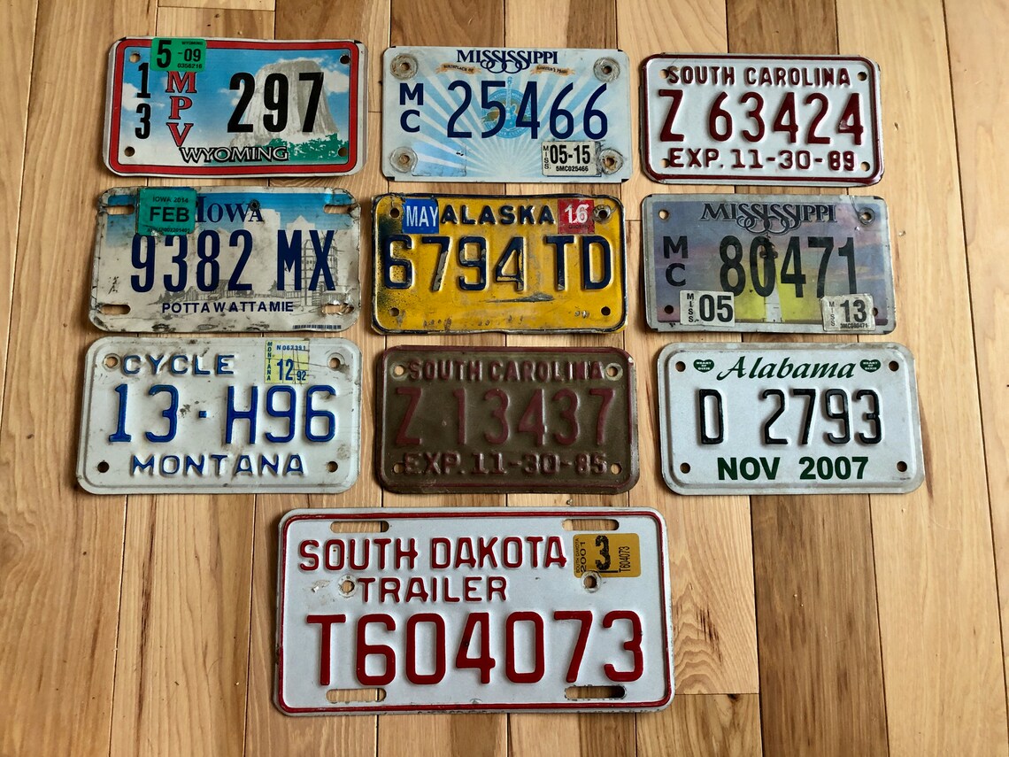 Set of 10 Motorcycle/trailer License Plates in Craft Condition - Etsy