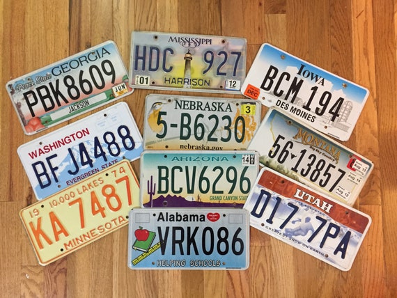 Set of Kids Themed License Plates from 10 Different States | Etsy