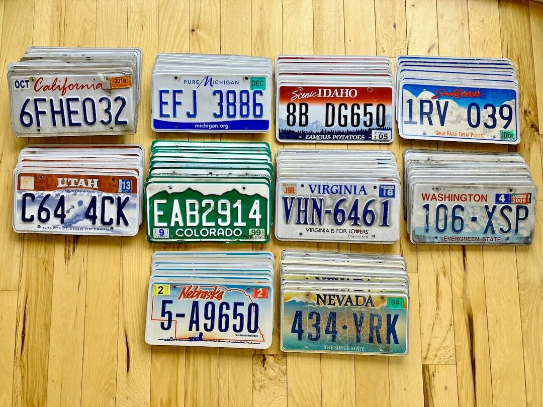Bulk Set of 100 License Plates in Craft Condition -CA/MI/ID... - Etsy