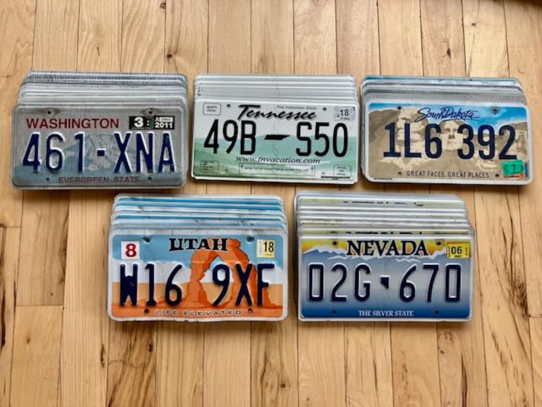 Wholesale Lot of 50 License Plates From 5 Different States - 10 of Each ...