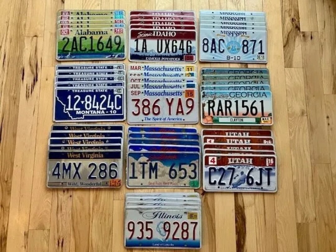 Wholesale Lot of 50 License Plates From 10 Different States 5 of Each ...