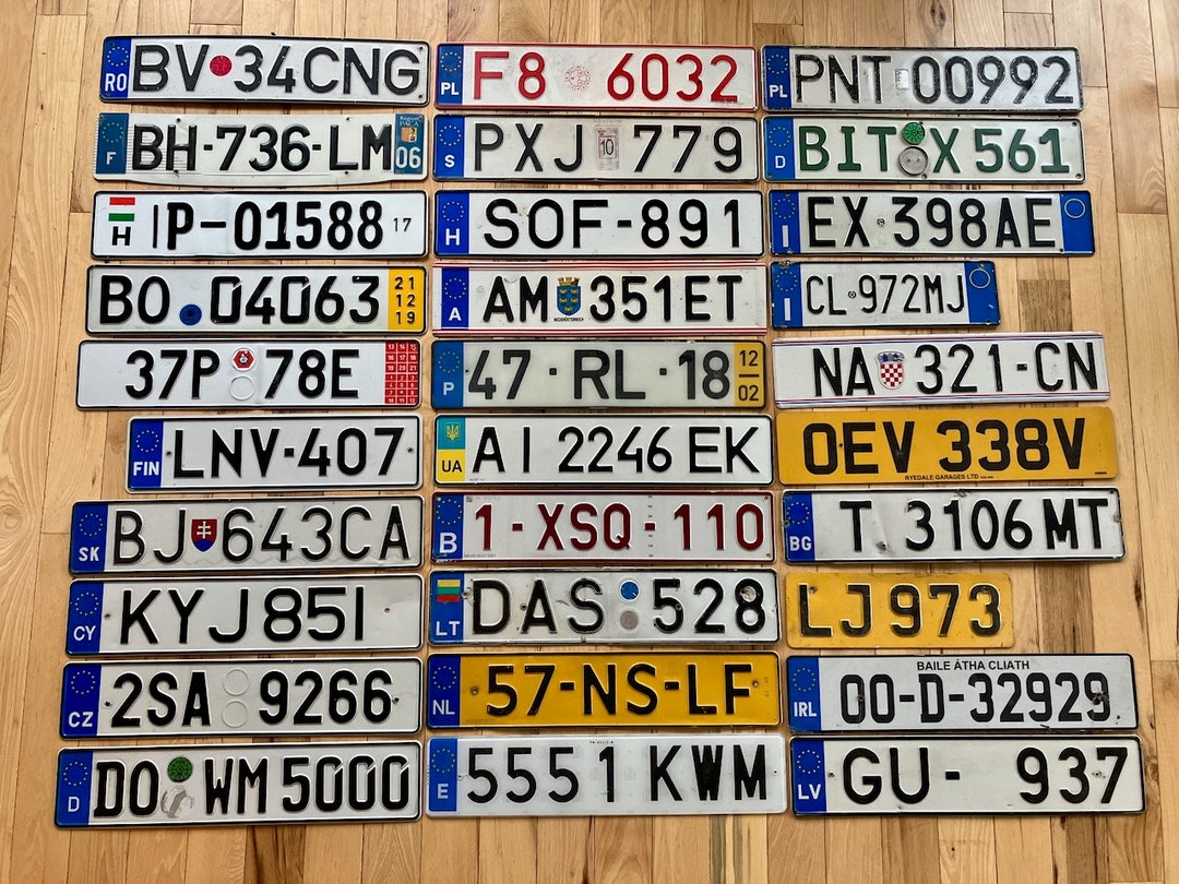 Craft/worn Condition European License Plates - Poland, France, Germany ...
