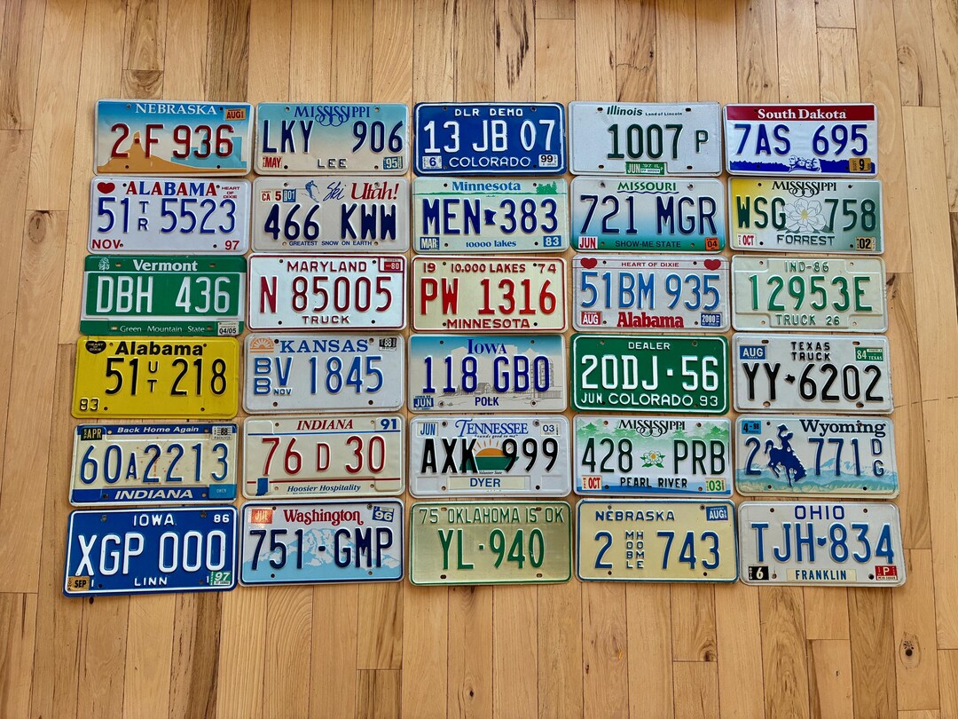 Vintage 20 Years or Older Set of 30 License Plates - All Different ...