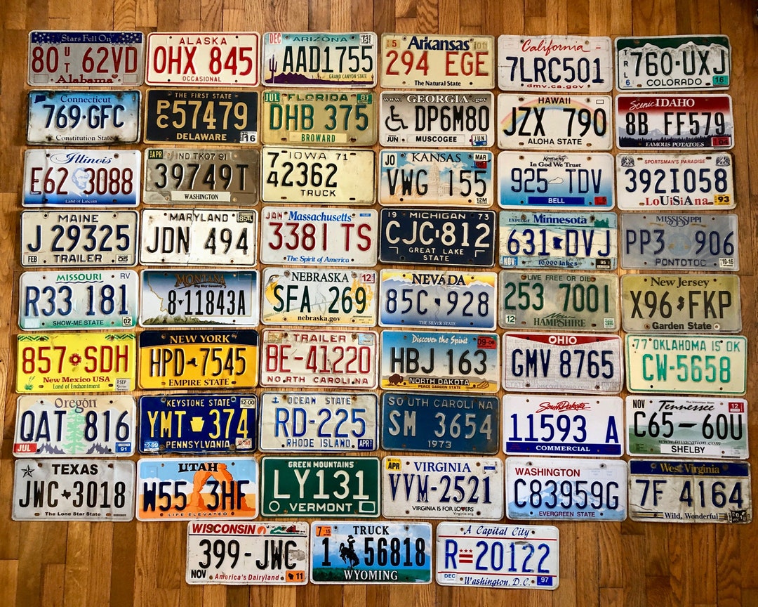 50 State Set of License Plates Plus a Washington DC Plate - Craft ...