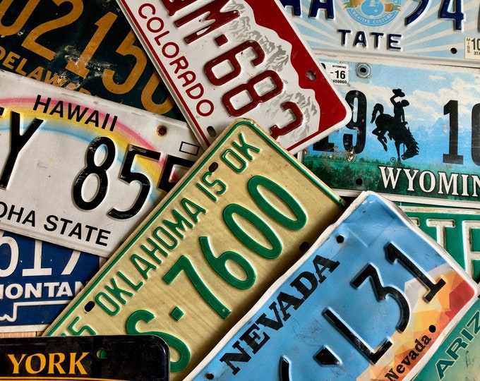Worn & Faded License Plate Letters and Numbers to Build Your - Etsy
